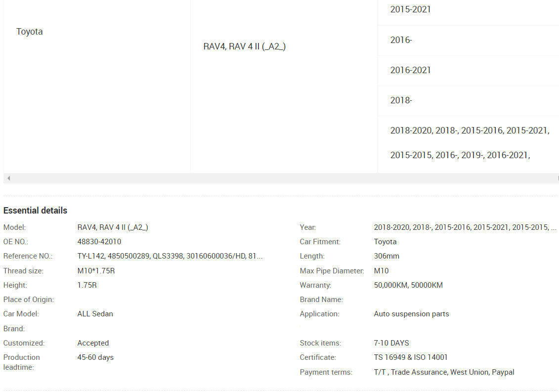 Factory Direct High Quality China Wholesale Stabilizer Links 48830 ...