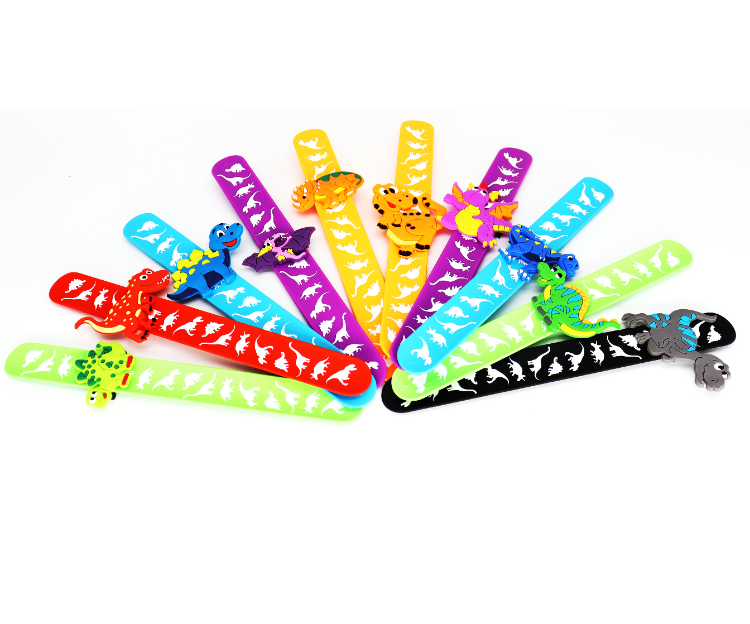Custom Slap Bracelet Charms Pvc Personalized Silicone Snap Band Wide ...