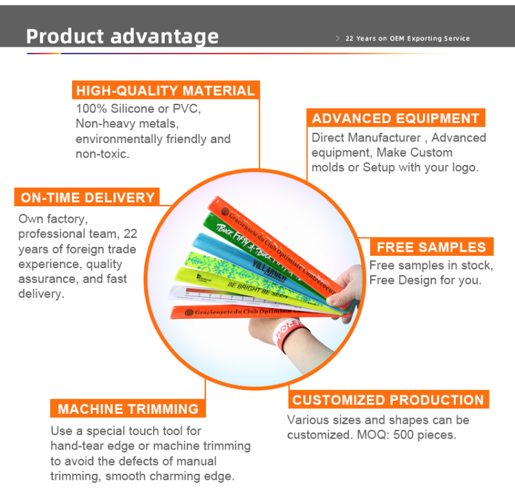 Buy Wholesale China Large Silicone Slap Bracelet Band Friendship 2 Pack ...