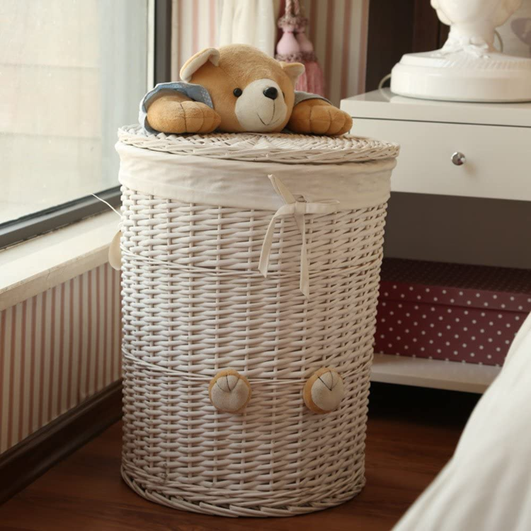 Buy Wholesale China Woven Wicker Baskets Round Laundry Hamper Sorter ...