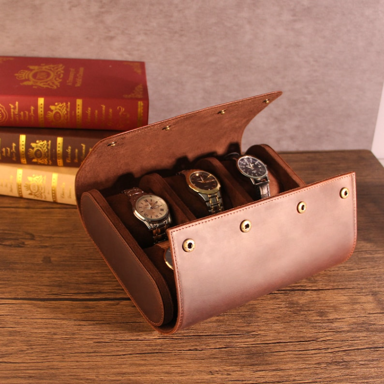 6 Slots Watch Roll Travel Case Organizer For Storage And Display For ...