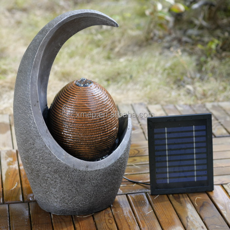 20'' H Garden Outdoor Fountains With Led Lights Modern Floor-standing ...