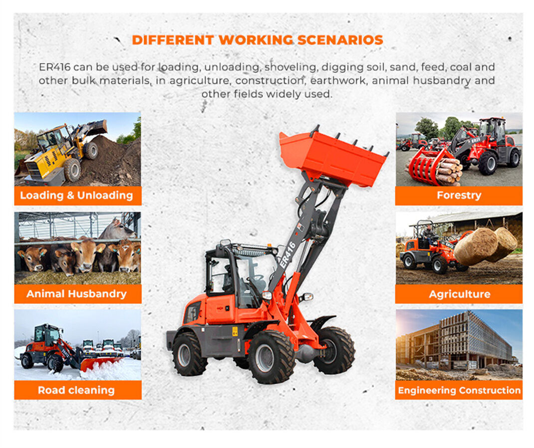 New Design Er416 1.6ton Small Wheel Loader Mini Loader With New ...