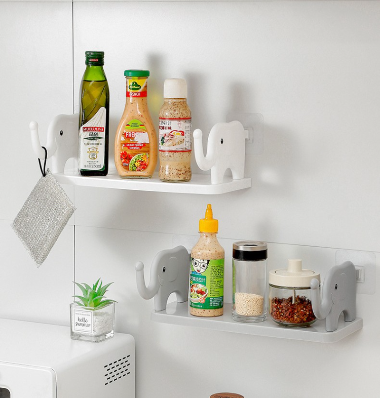 Rts Cute Elephant Shelf New Wall Mounted Storage Rack Kitchen Bathroom ...