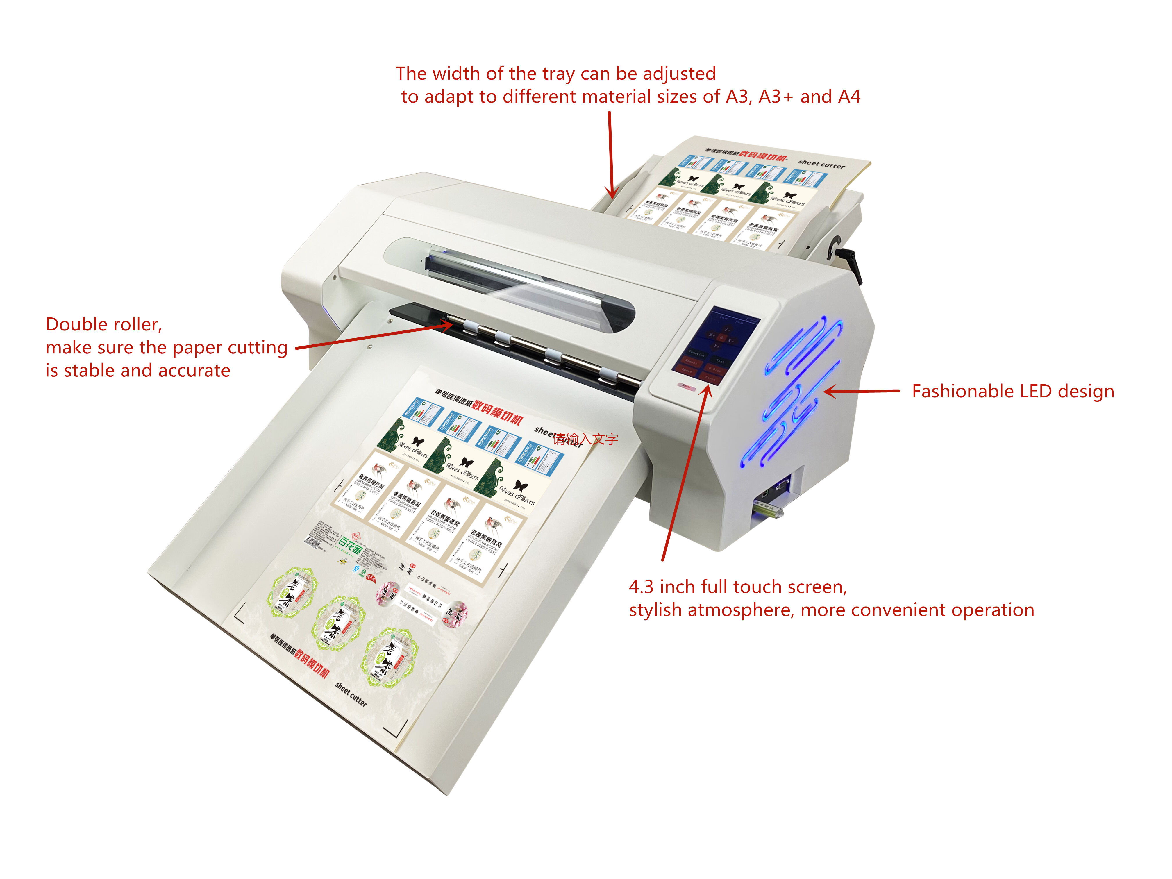 Factory Supply Touch Screen Double Steel Axes Label Die Cutting Machine ...