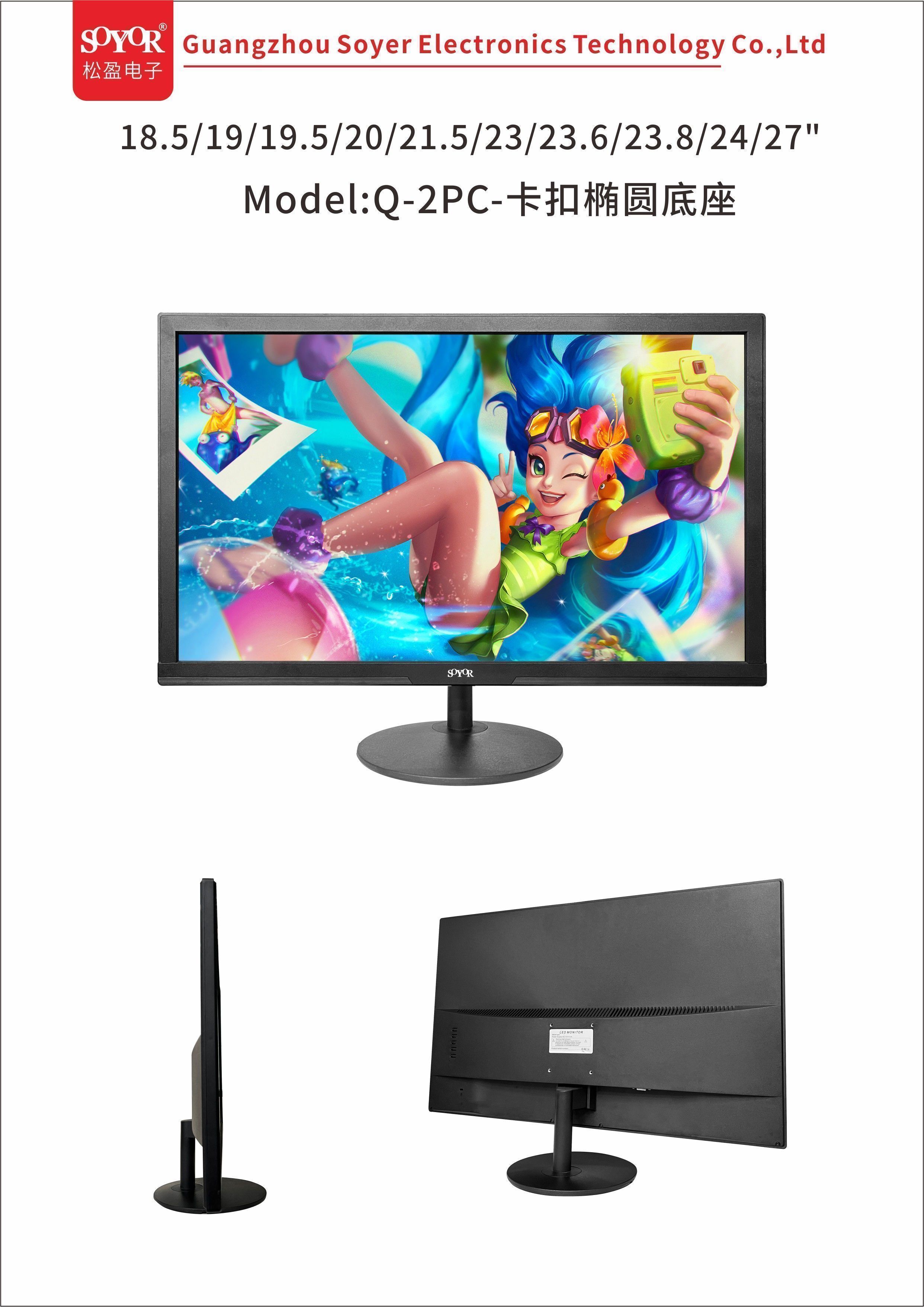 Cheap Price Wide Screen 21.45 23.8 27 Inch Frameless Monitor Led ...