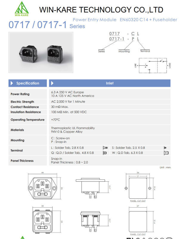 Buy Wholesale China Screw Mounting Ac 250v 10a Iec 60320 C14 Connector ...