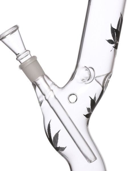 Metier 18 Inch Tall Clear Glass Water Smoking Water Pipe With Leaf ...