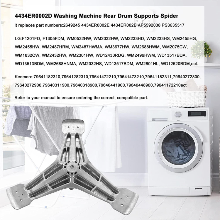 4434er0002a 4434er0002 Washing Machine Rear Spider Washer Drum Support ...