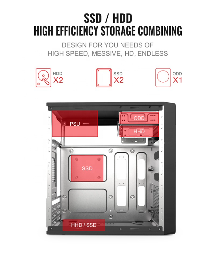 Buy Wholesale China Pc Compute Itx Atx Server Case Black Usb Audio ...