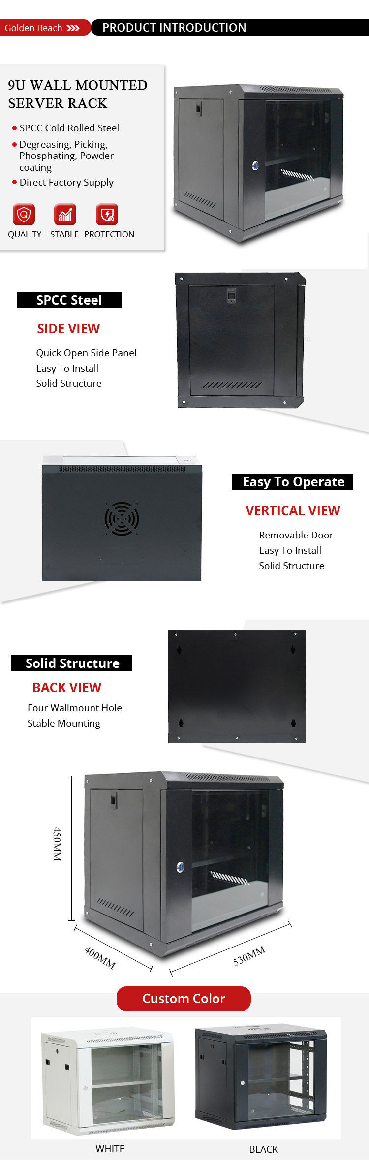 Buy Wholesale China Network Rack Vented Server Shelf Wall Mount Cabinet ...