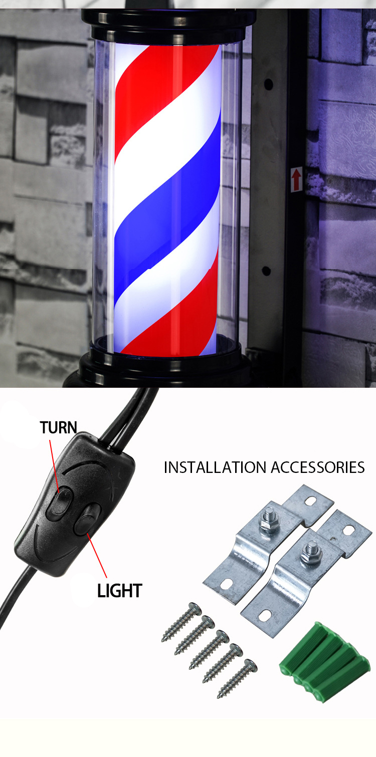 Buy Wholesale China Hairdressing Barber Led Barbers Pole Red White Blue ...