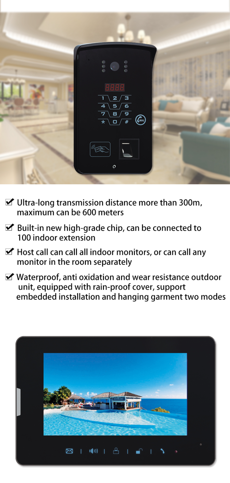 Buy Wholesale China 2022 Video Door Phone Small Building Intercom ...