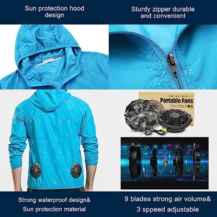 5v Usb Cooling Jacket Air Conditioner Jacket With 4 Fans Uv Resistant ...
