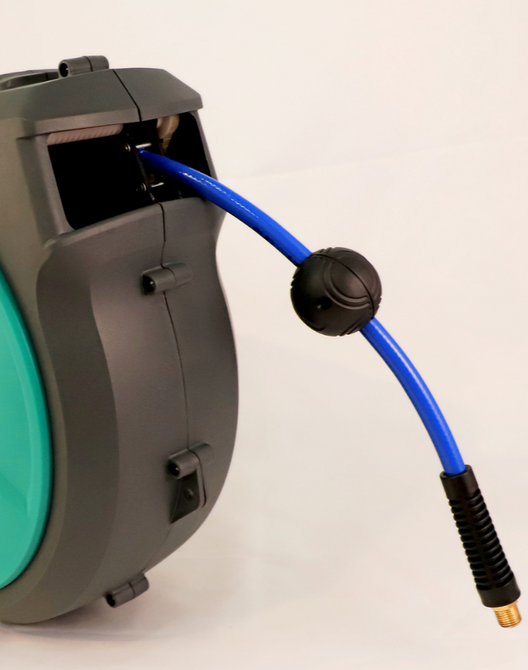 Flexzilla Retractable Enclosed Plastic Air Hose Reel 5/16 In. X 59 Ft ...