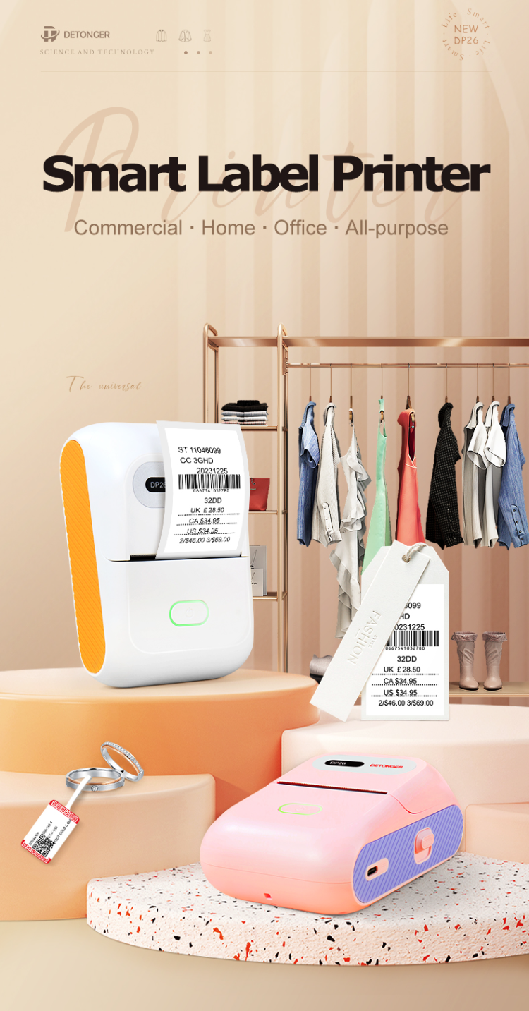 Detonger Dp26 Mini Barcode Sticker Printer Print 20-57mm Wide Label $20 ...