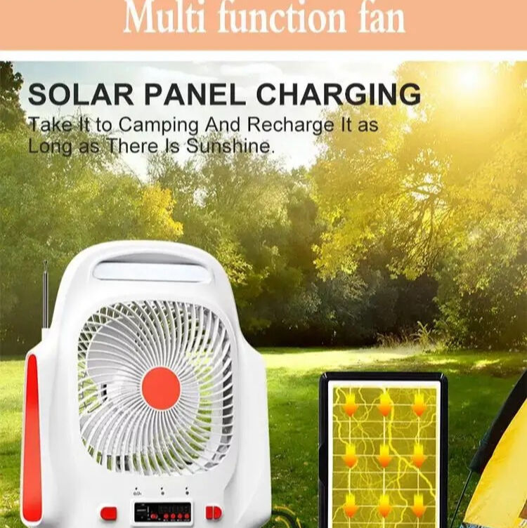 Tw009 8inch Mini Solar Battery For Fan With Light Usb And Table Fans ...