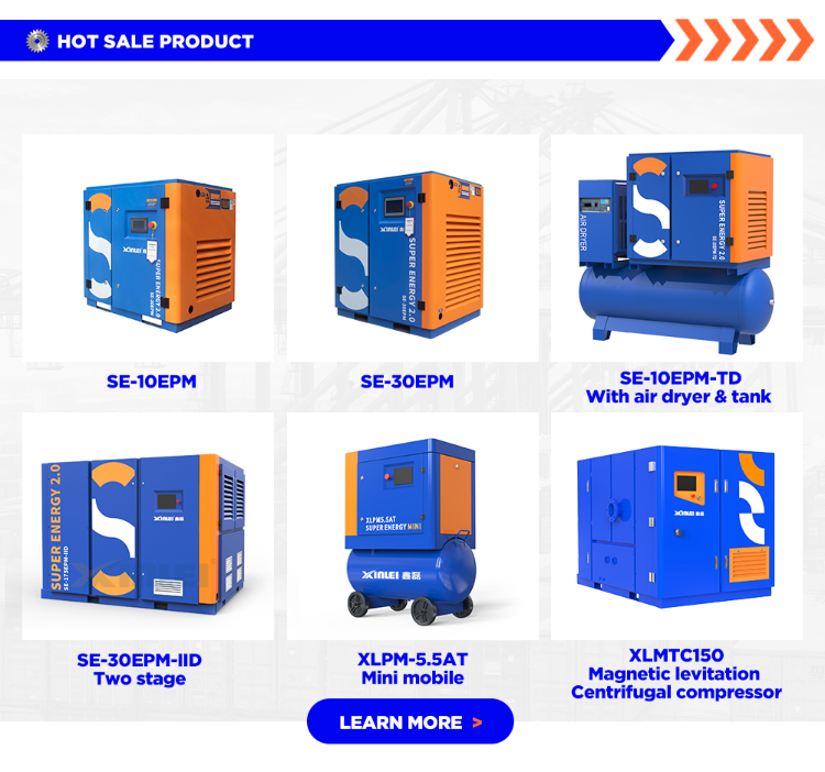 Xlpm200a-iid Double Pm Motor Two Stage 160kw 200hp Screw Air Compressor ...