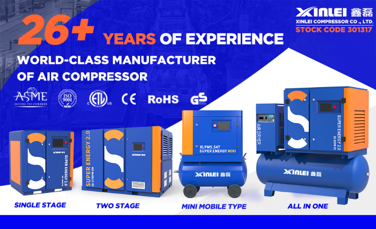 Xlpm200a-iid Double Pm Motor Two Stage 160kw 200hp Screw Air Compressor ...