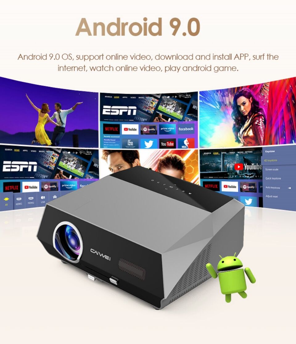 Buy Wholesale China Caiwei A10q Smart Android 9.0 Hd Lcd Projector ...