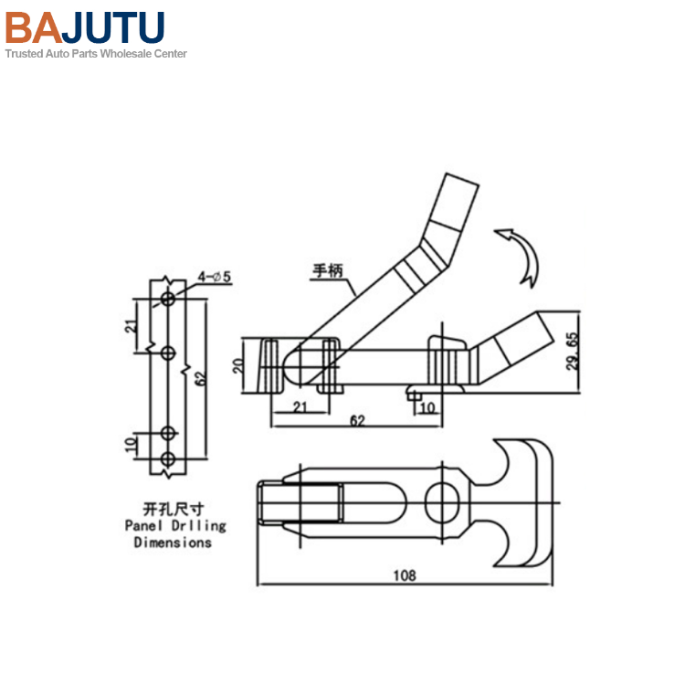 Buy Wholesale China Rubber Flexible T-handle Hasp Draw Latch Wholesale ...