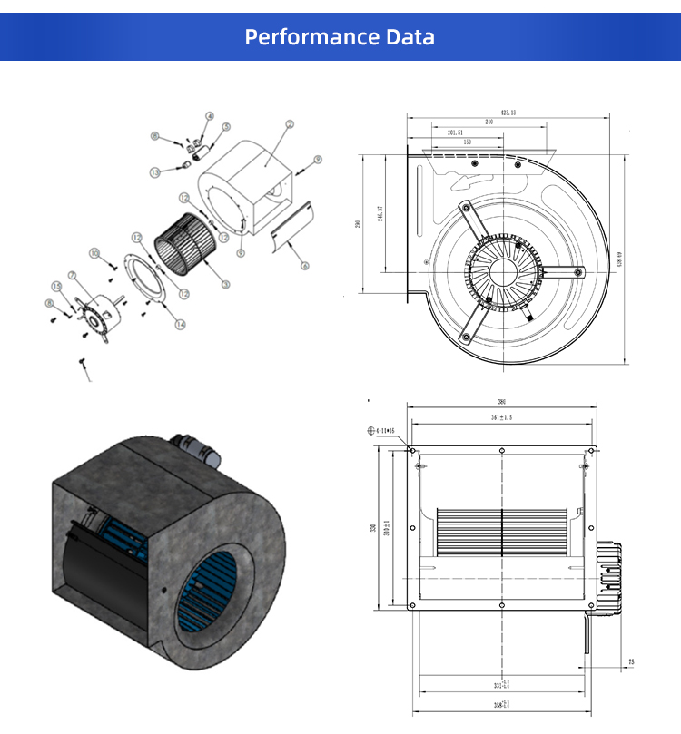 Hoyo Dc Ec Motor 4000 Cfm High Pressure Centrifugal Fan Blower Fan ...