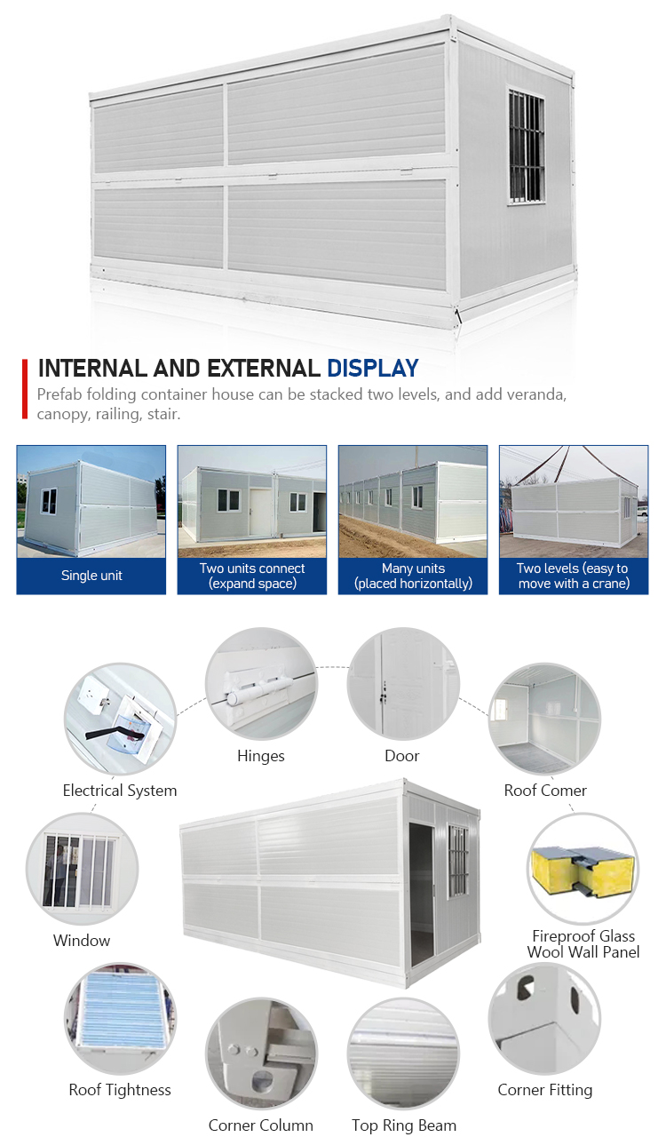 Quick-build Folding Prefab Cabin Kit 20ft 40ft Prefabricated Folding ...