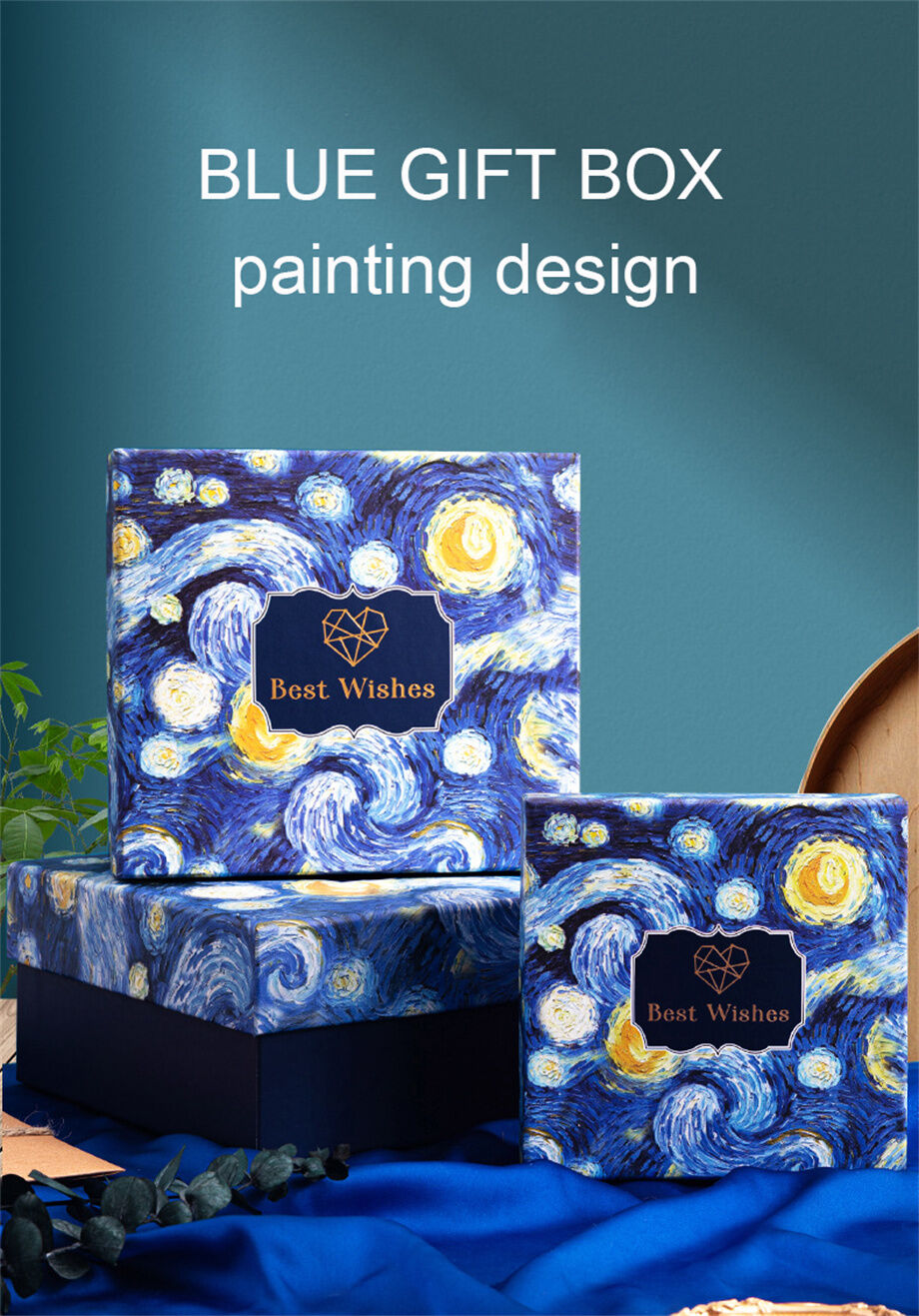 Buy Wholesale China Blue Color Gift Paper Set Box With Words Best ...