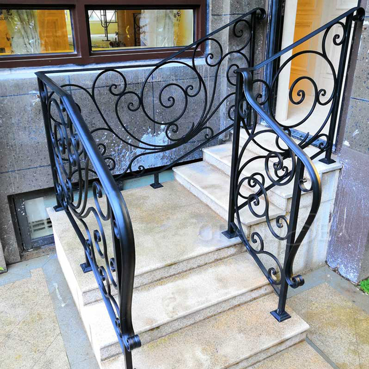 Tough Material Beautiful Iron Stair Railing Wrought Designs ...
