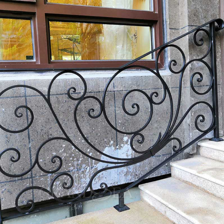 Tough Material Beautiful Iron Stair Railing Wrought Designs ...