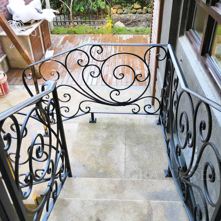 Tough Material Beautiful Iron Stair Railing Wrought Designs ...