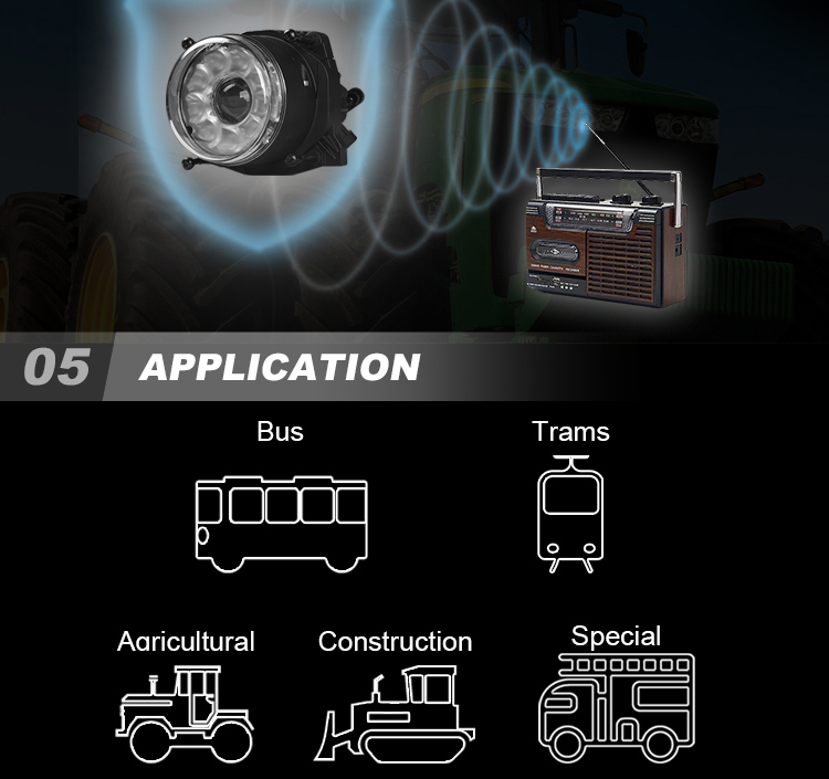 Cispr 25 Class 4 Trams Bus Tractor 90mm Round Led Headlight 90mm Bi-led ...