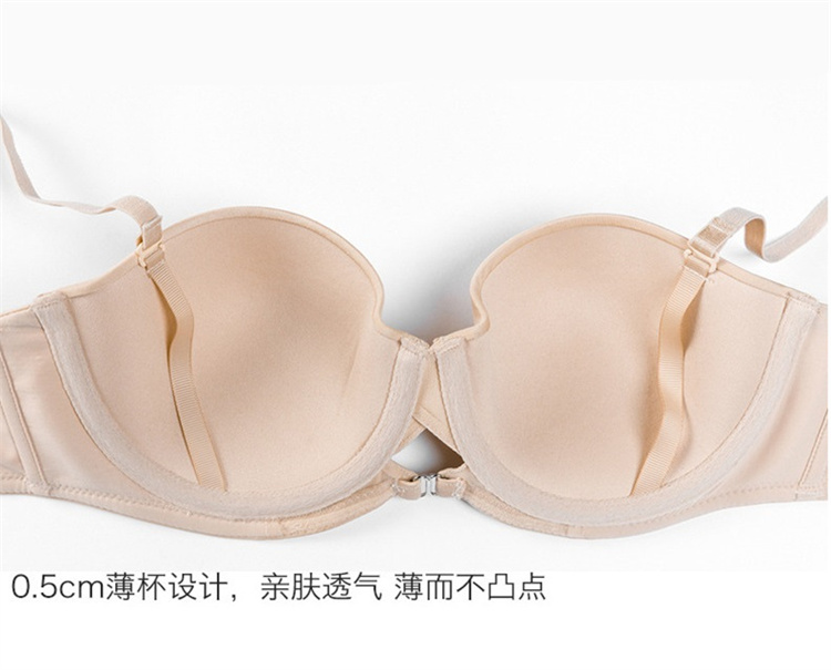 Sexy Half Cup No Trace Plus Size Bra One Piece Non-slip Strapless Bra And Panties Seamless Push ...