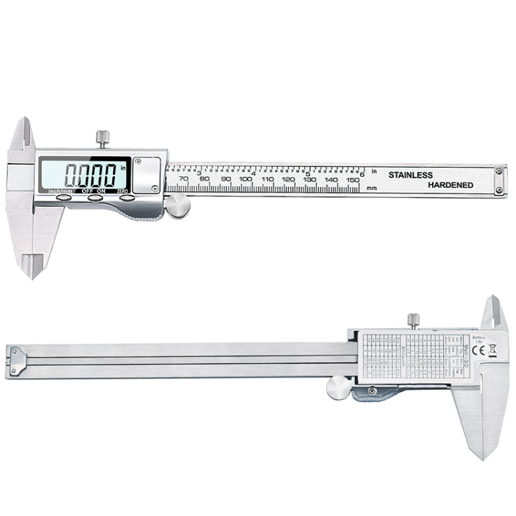 0-150mm Vernier Caliper Stainless Steel Lcd Digital Caliper 6 Inch Instrument Depth Measuring ...