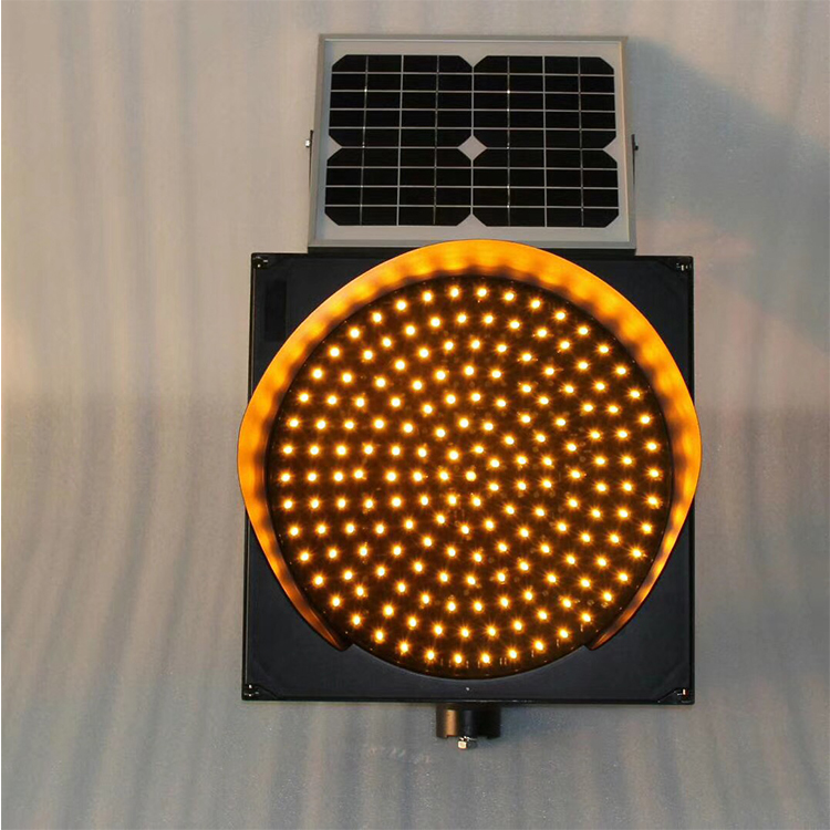 Solar Powered Road Yellow Safety Sign Signal Traffic Light Sign ...