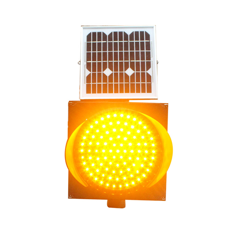 Solar Powered Road Yellow Safety Sign Signal Traffic Light Sign ...