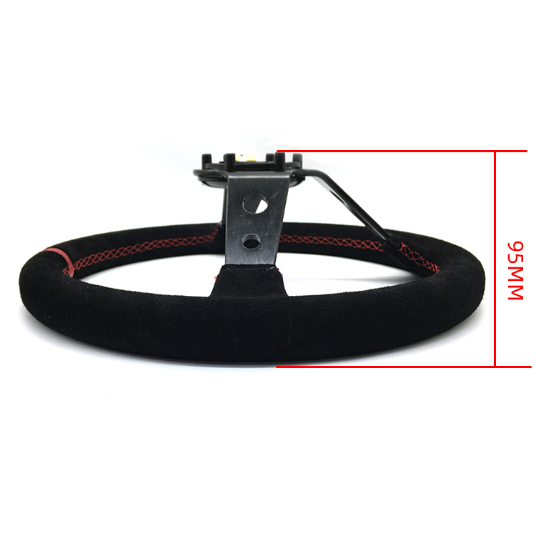 Suede Leather Racing Steering Wheel With Speaker Universal Car Steering ...