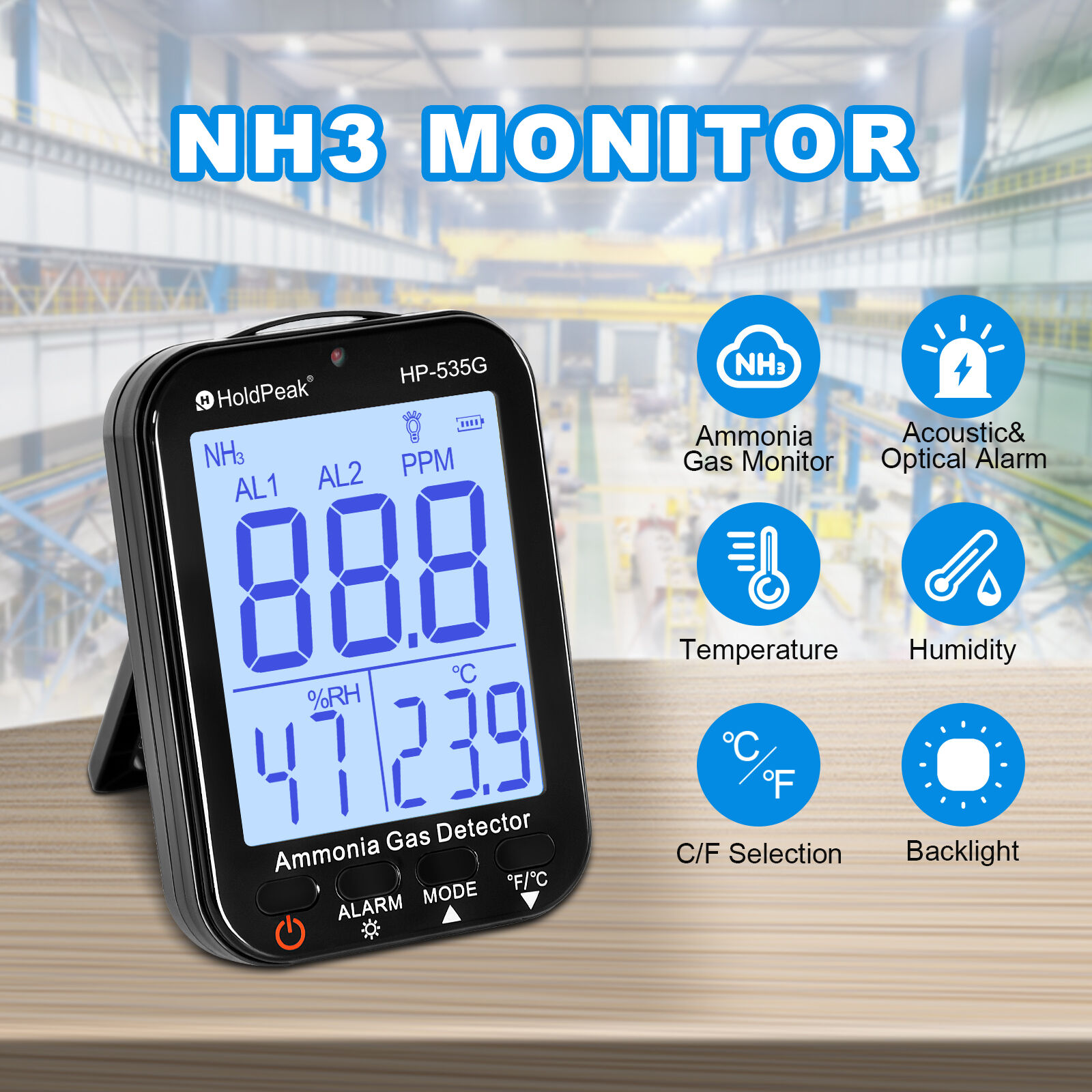 535g Ammonia Gas Detector, Professional Air Quality Meter Nh3 Tester ...