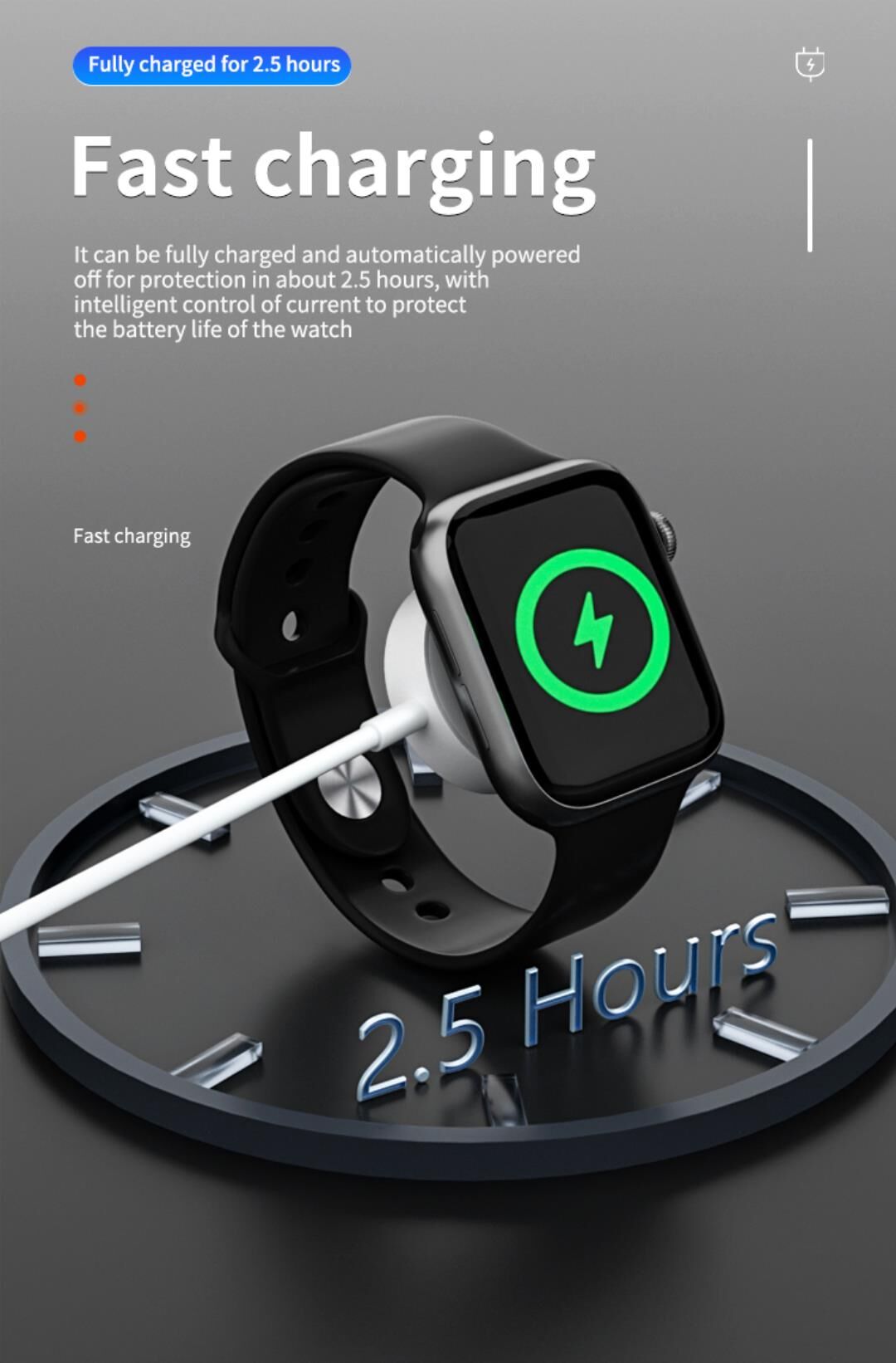 Wireless Charger Magnetic Charging Cable For Apple Watch Series Usb ...