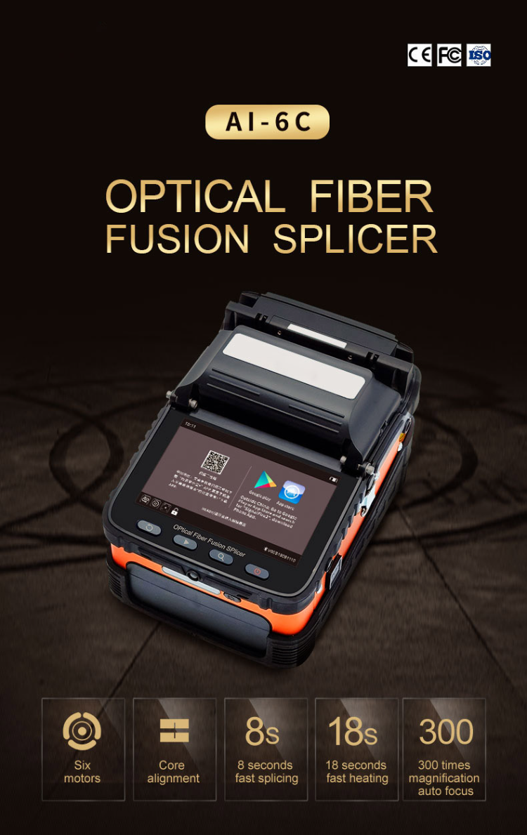 Optical Fiber Fusion Splicer Ai 6c Fiber Optic Splicing Machine, Fiber ...