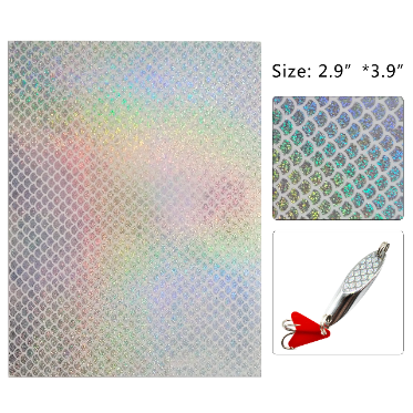 15 Sheets Holographic Fish Scale Tape Glow Stickers Holographic Fishing ...