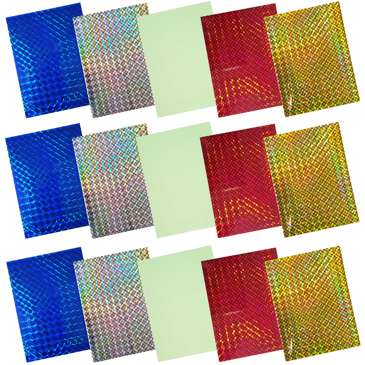 15 Sheets Holographic Fish Scale Tape Glow Stickers Holographic Fishing ...
