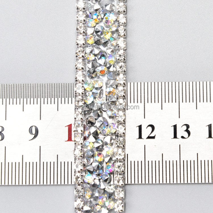 1.5cm Hot Fix Resin Rhinestone Tape Trim Bling Strass Crystal Chain ...