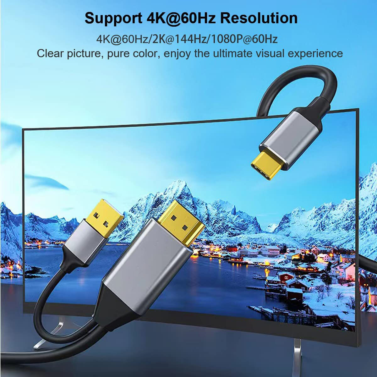 Buy Wholesale China Hdtv To Usb C Cable, 4k@60hz With Usb Power Adapter ...