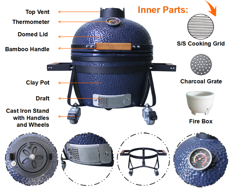 Buy Wholesale China Auplex Mini Bbq Kamado Grill Multifunctional 14 ...