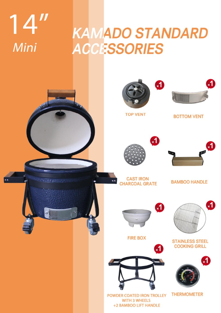 Buy Wholesale China Auplex Mini Bbq Kamado Grill Multifunctional 14 ...