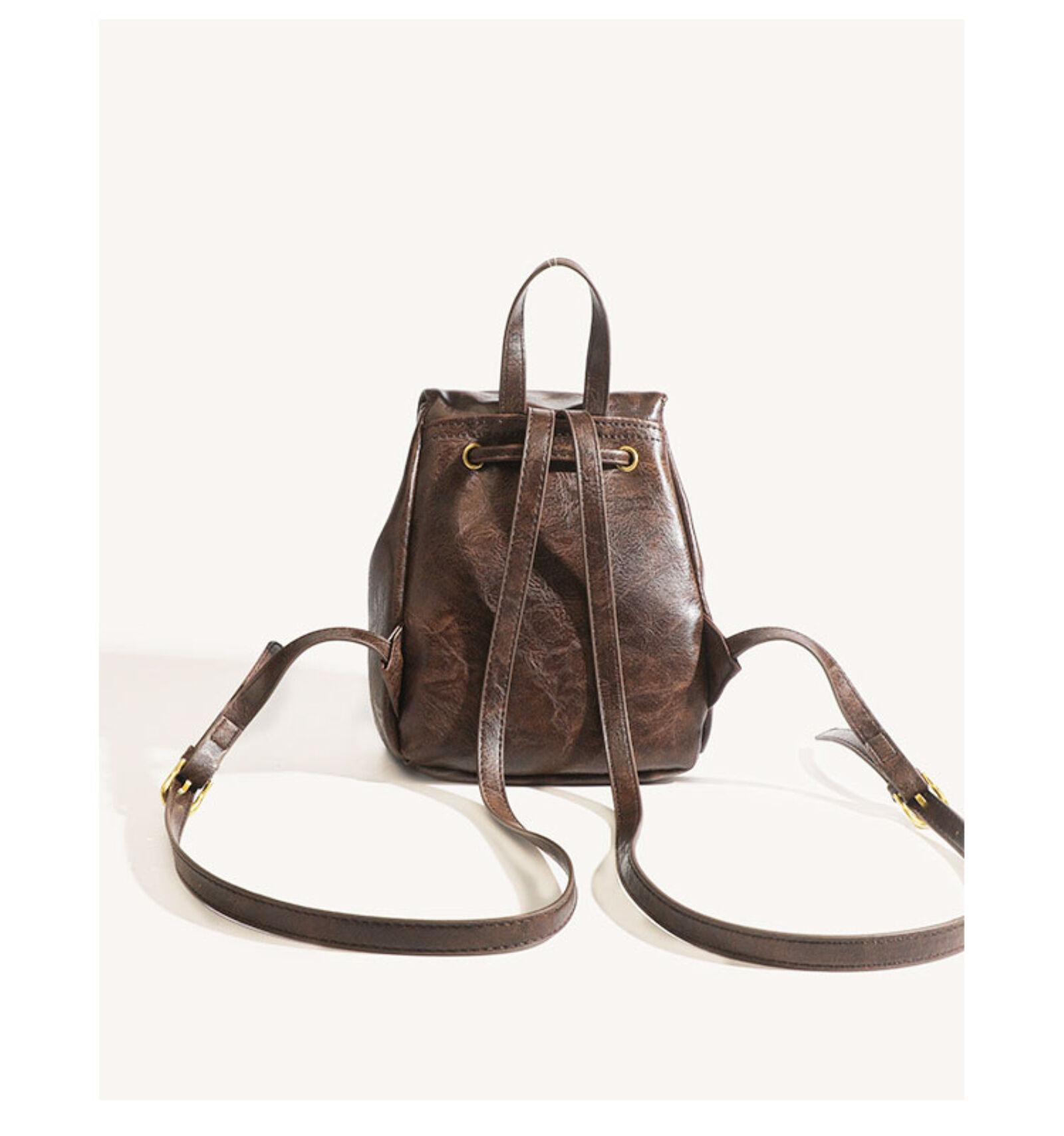 Vintage Pu Backpack Fashion Trend Waterproof All-matching Fashion ...