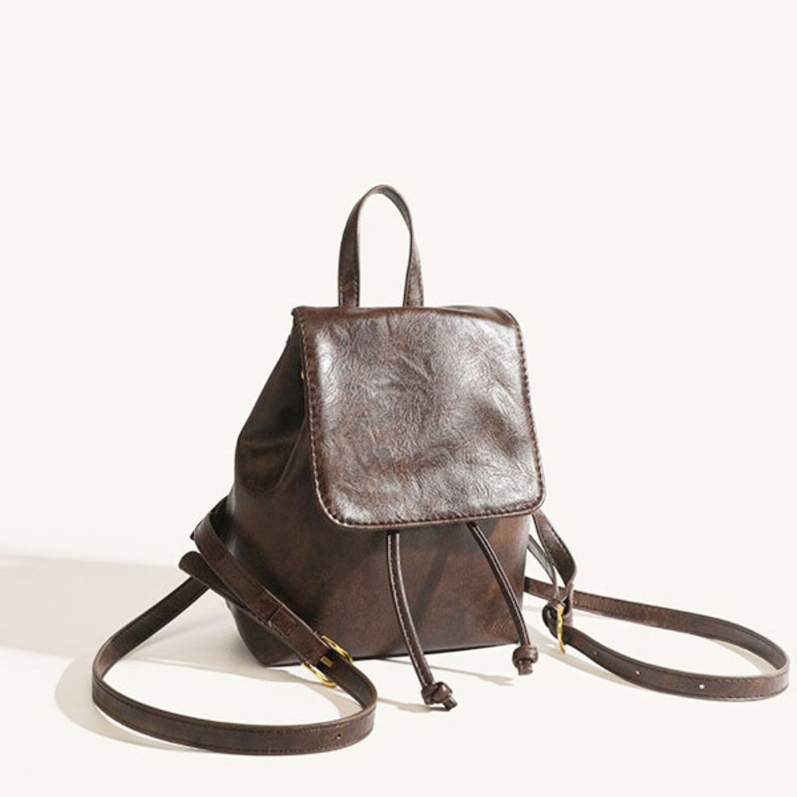 Vintage Pu Backpack Fashion Trend Waterproof All-matching Fashion ...