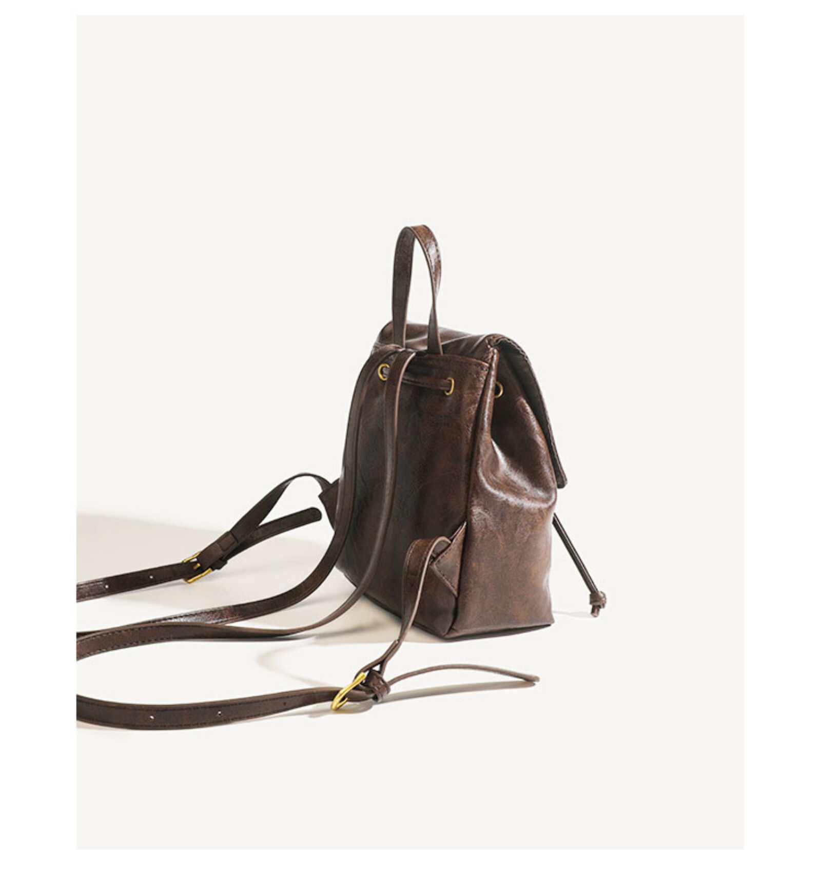 Vintage Pu Backpack Fashion Trend Waterproof All-matching Fashion ...