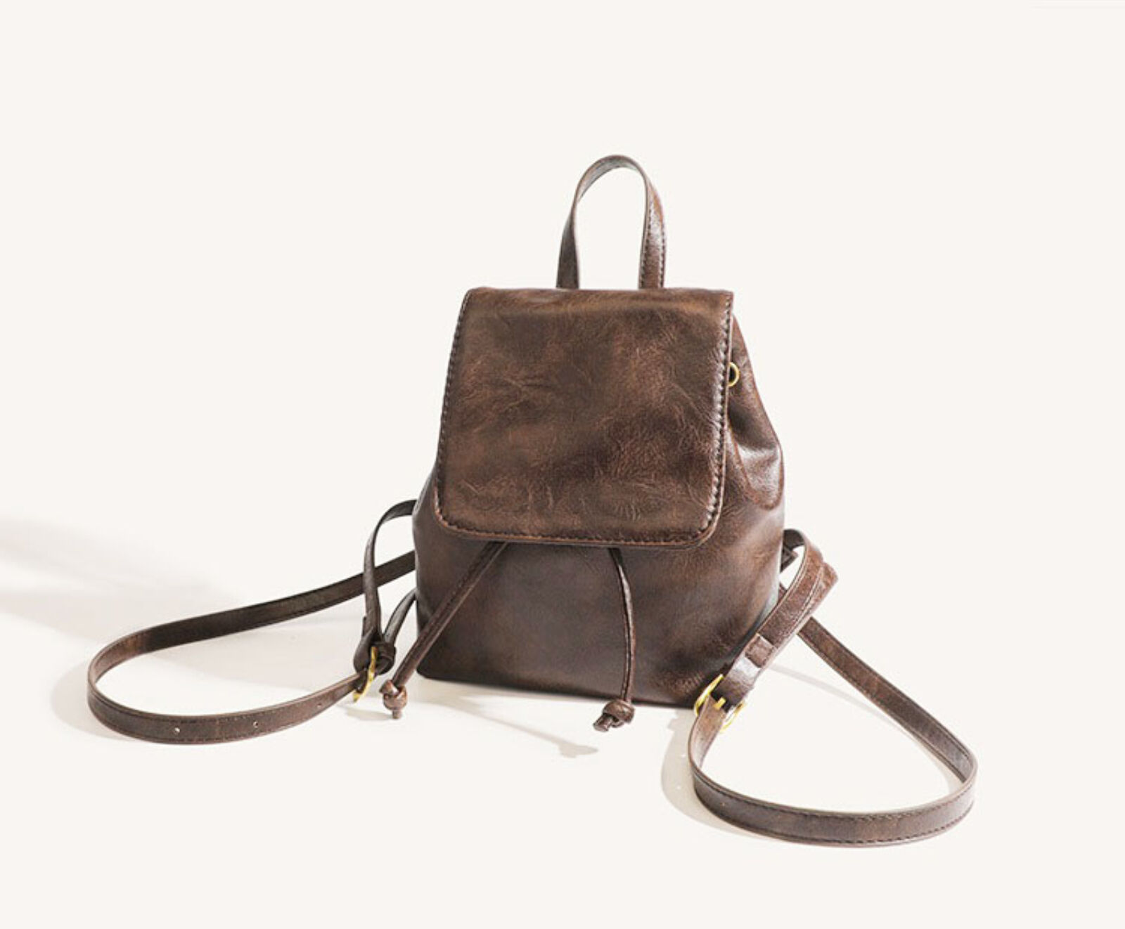 Vintage Pu Backpack Fashion Trend Waterproof All-matching Fashion ...